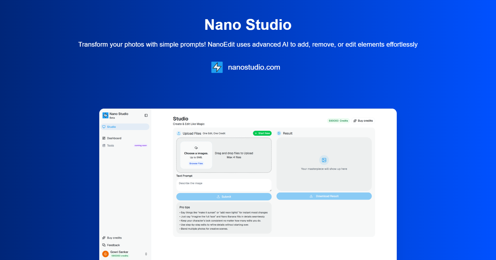 Free AI Image Editor - Nano Studio